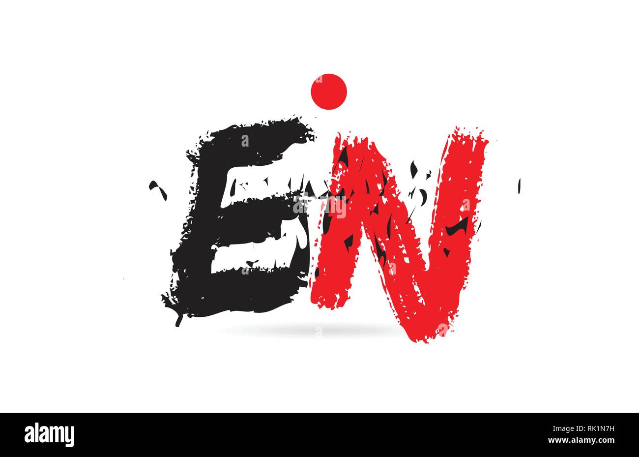 Design of alphabet letter combination EN E N with grunge texture and ...