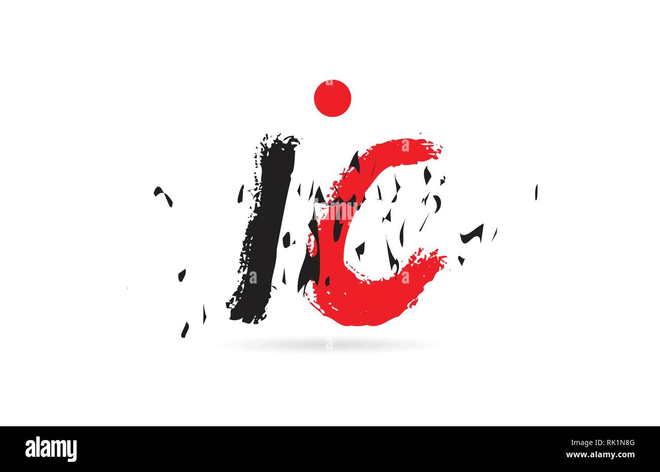 Design of alphabet letter combination IC I C with grunge texture and ...