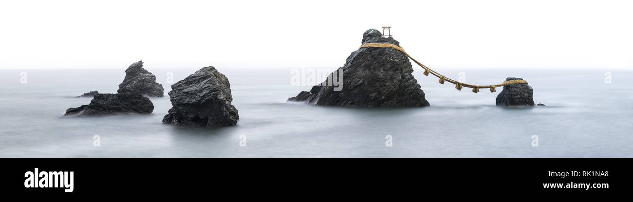 Meoto Iwa also known as the Wedded Rocks, Mie Prefecture, Japan Stock ...