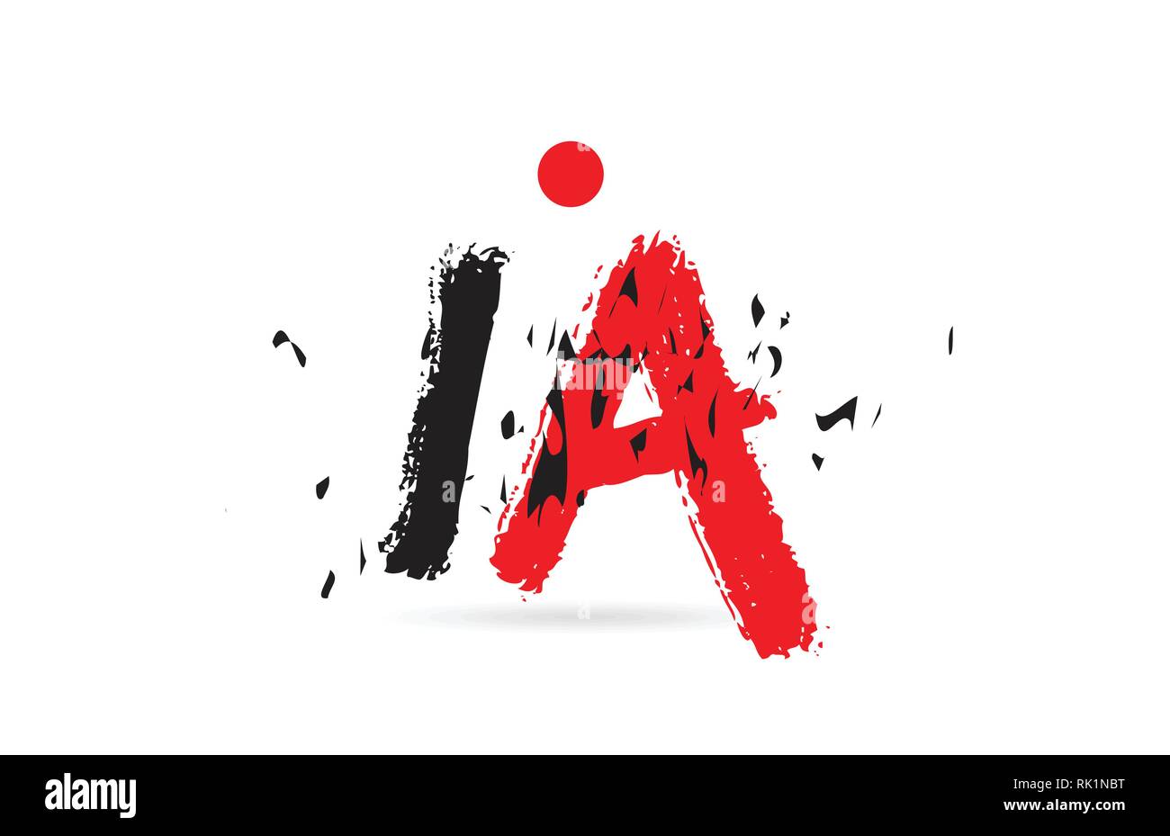 Design of alphabet letter combination IA I A with grunge texture and ...