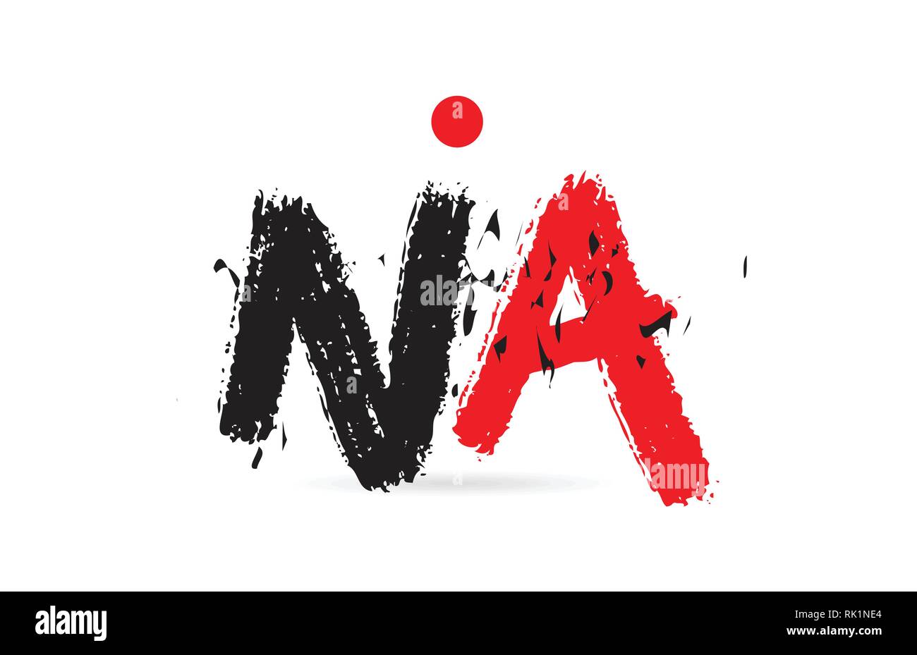 Design of alphabet letter combination NA N A with grunge texture and ...