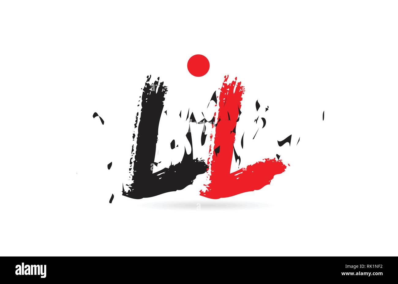 L red lettering illustration Stock Vector Images - Alamy