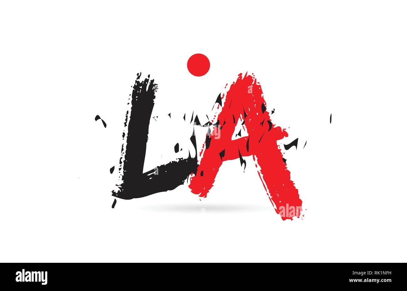 Design of alphabet letter combination LA L A with grunge texture and ...