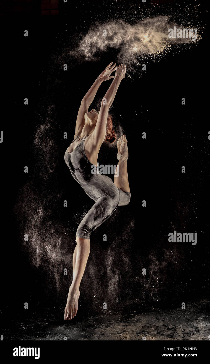 Flour dance with a ballerina Stock Photo - Alamy