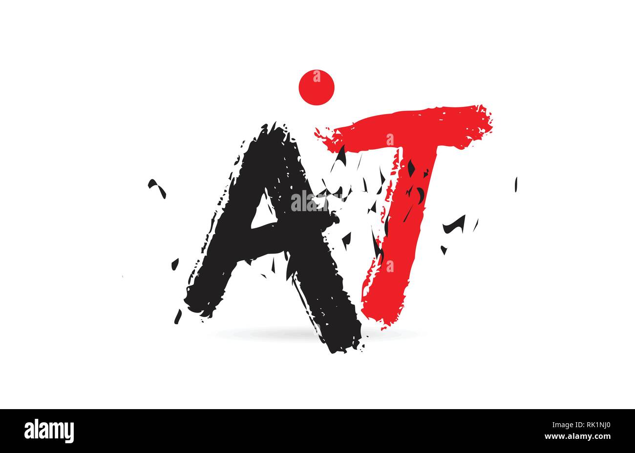 Design of alphabet letter combination AT A T with grunge texture and ...