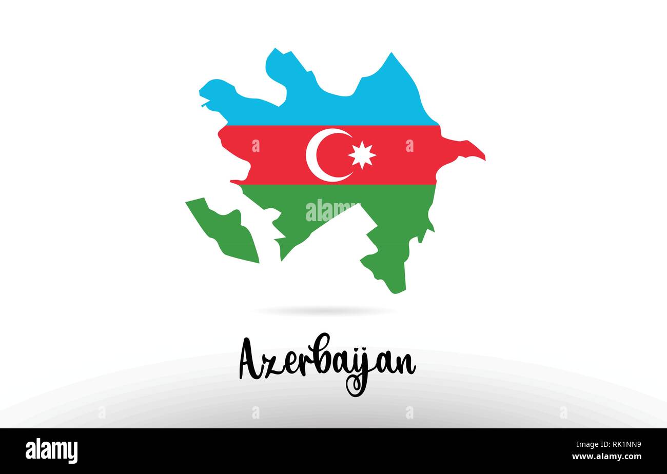 Azerbaijan country flag map shape hi-res stock photography and images ...