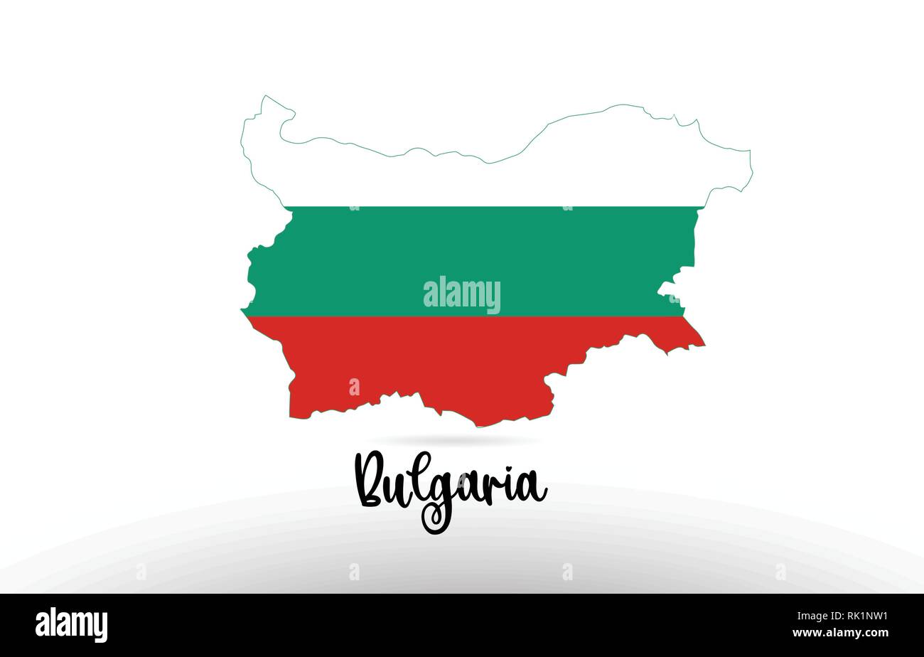 Bulgaria country flag inside country border map design suitable for a ...
