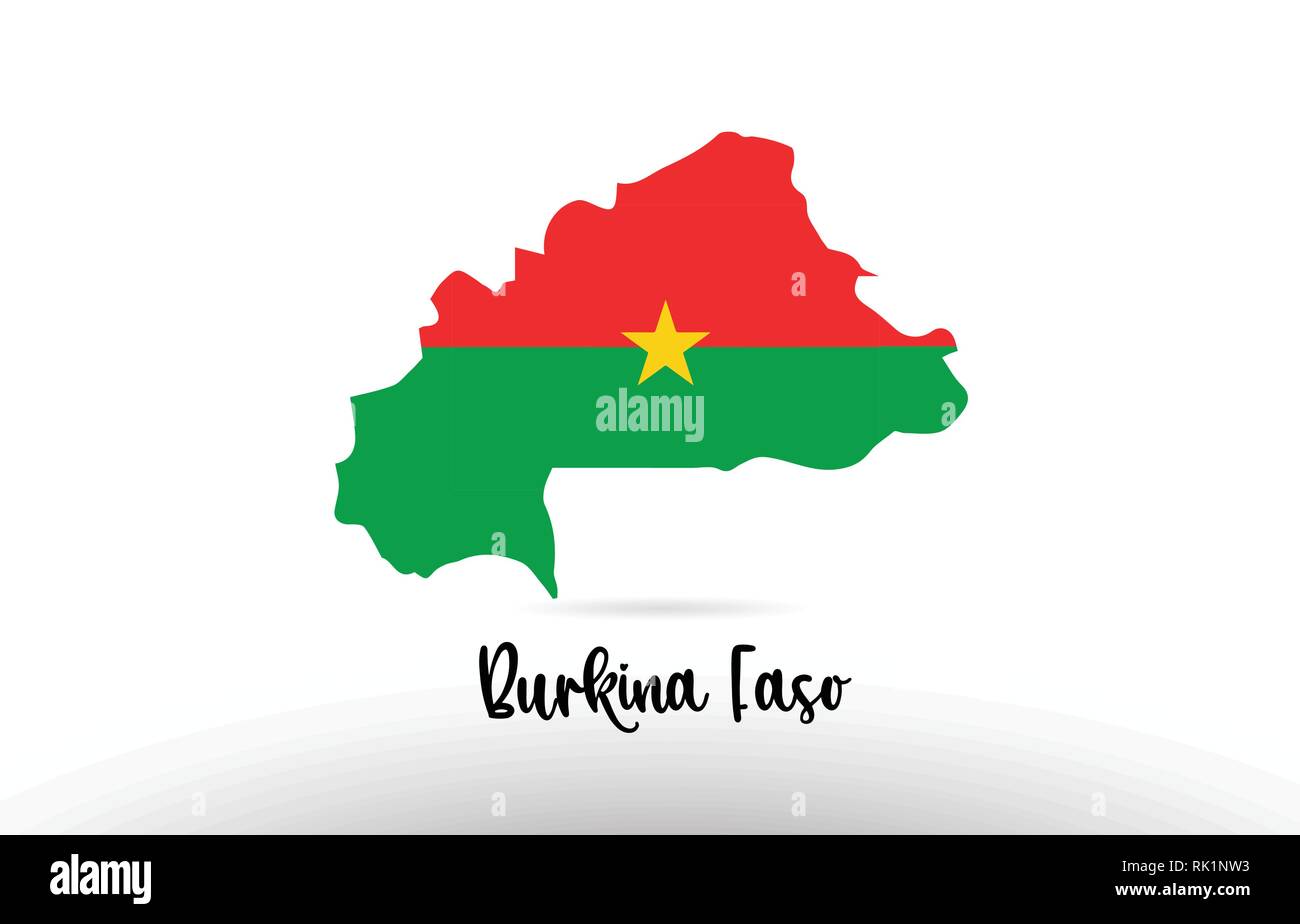 Burkina Faso Country Flag Inside Country Border Map Design Suitable For