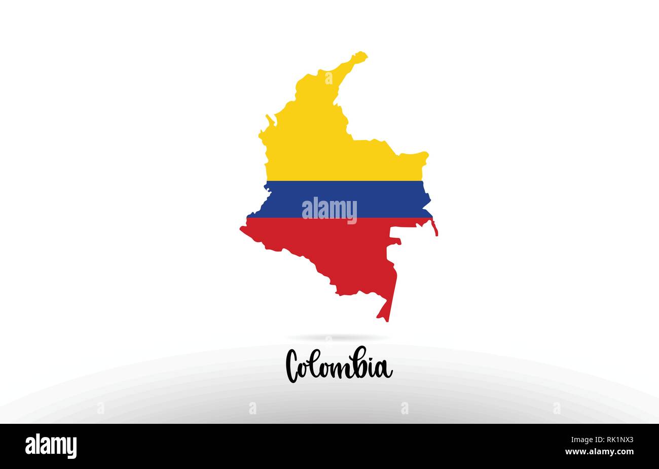 Colombia country flag inside country border map design suitable for a ...