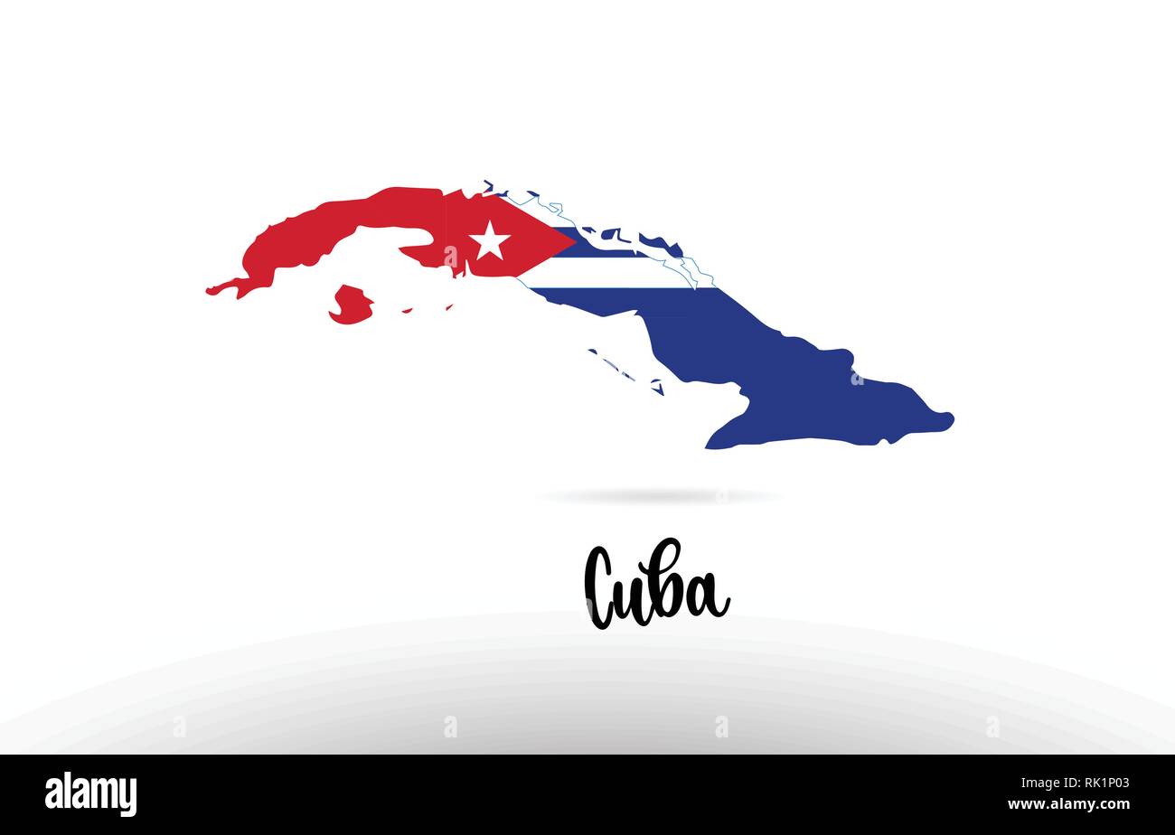 Cuba country flag inside country border map design suitable for a logo ...