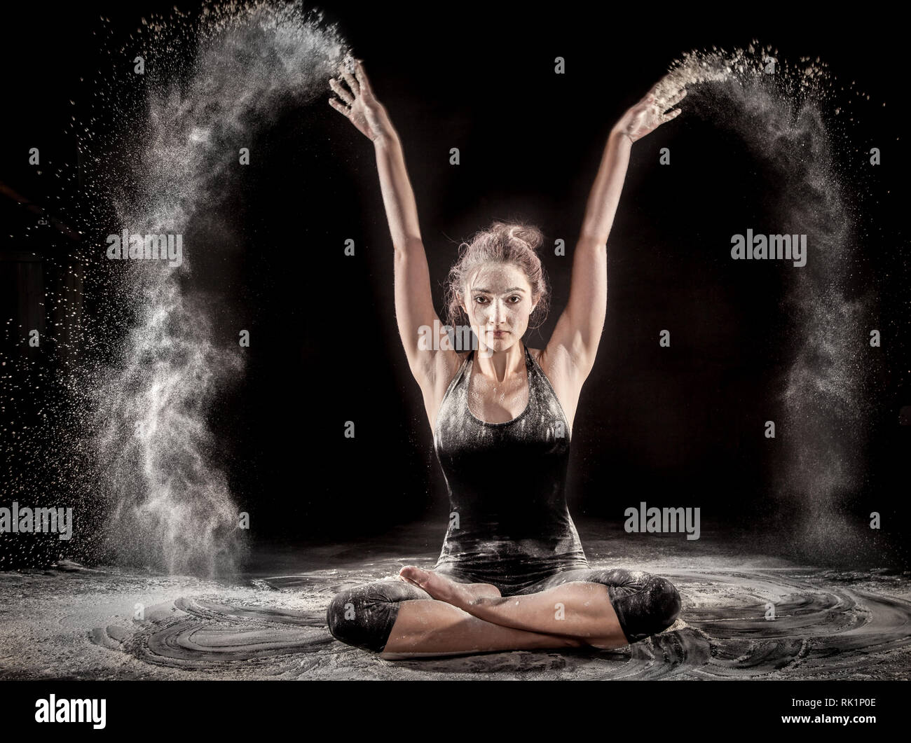 Flour dance with a ballerina Stock Photo - Alamy