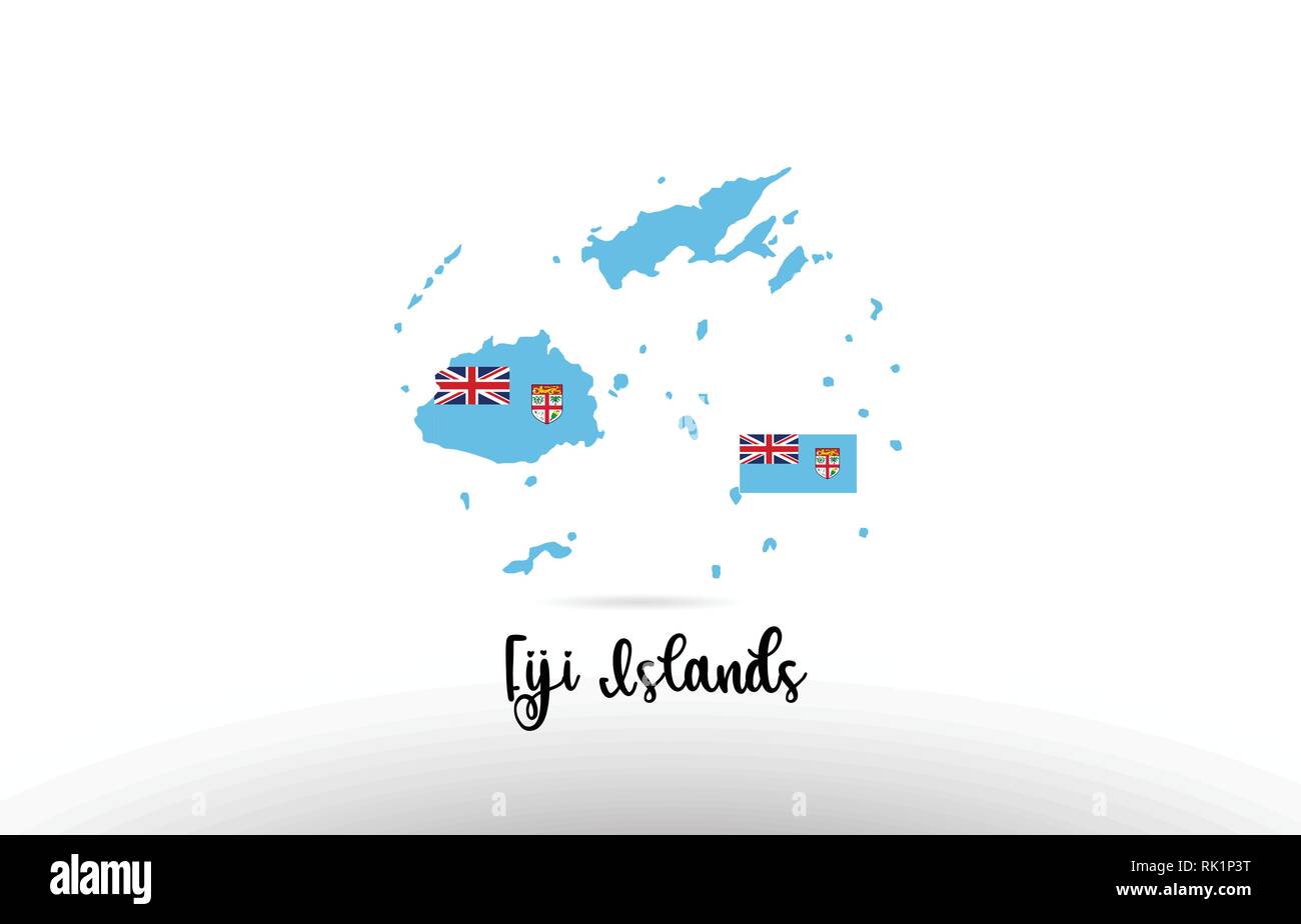 Fiji Islands country flag inside country border map design suitable for ...