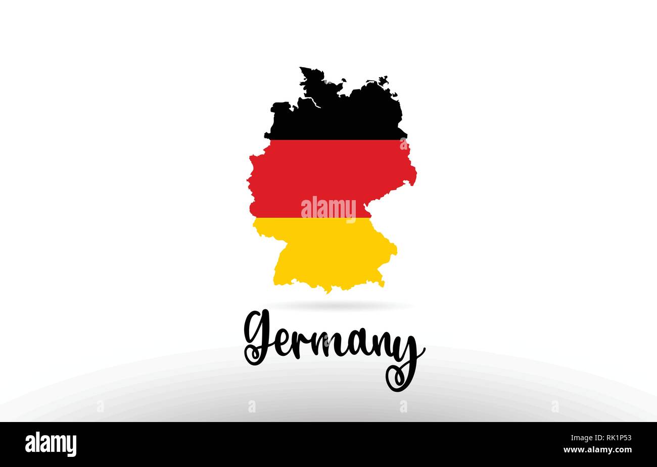 Germany country flag inside country border map design suitable for a ...