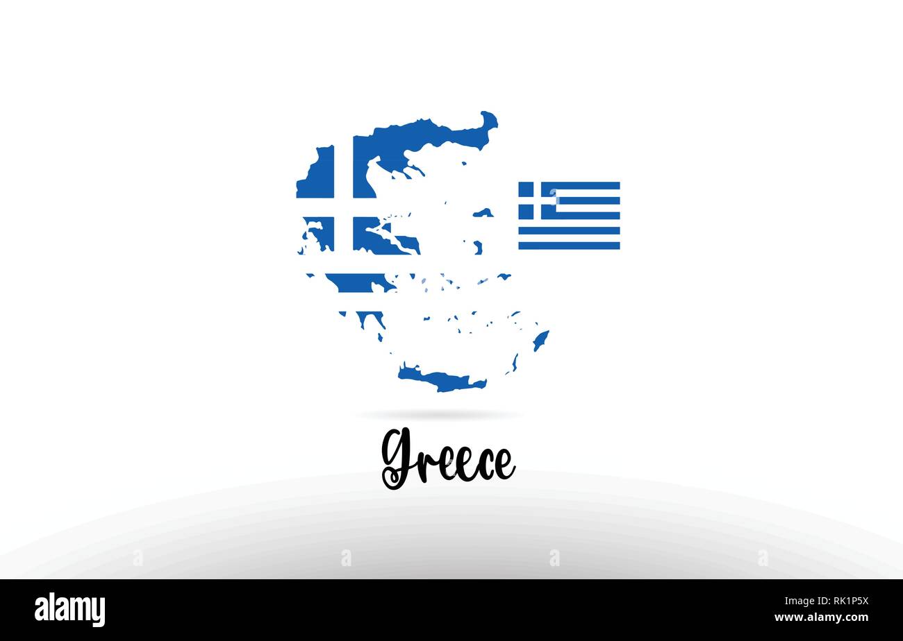 Greece country flag inside country border map design suitable for a ...