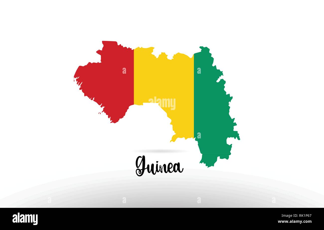 Guinea country flag inside country border map design suitable for a ...