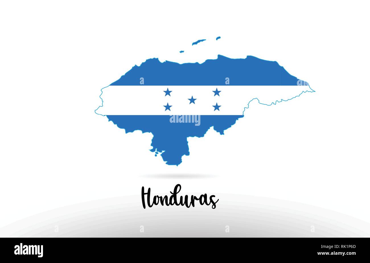 Honduras country flag inside country border map design suitable for a ...