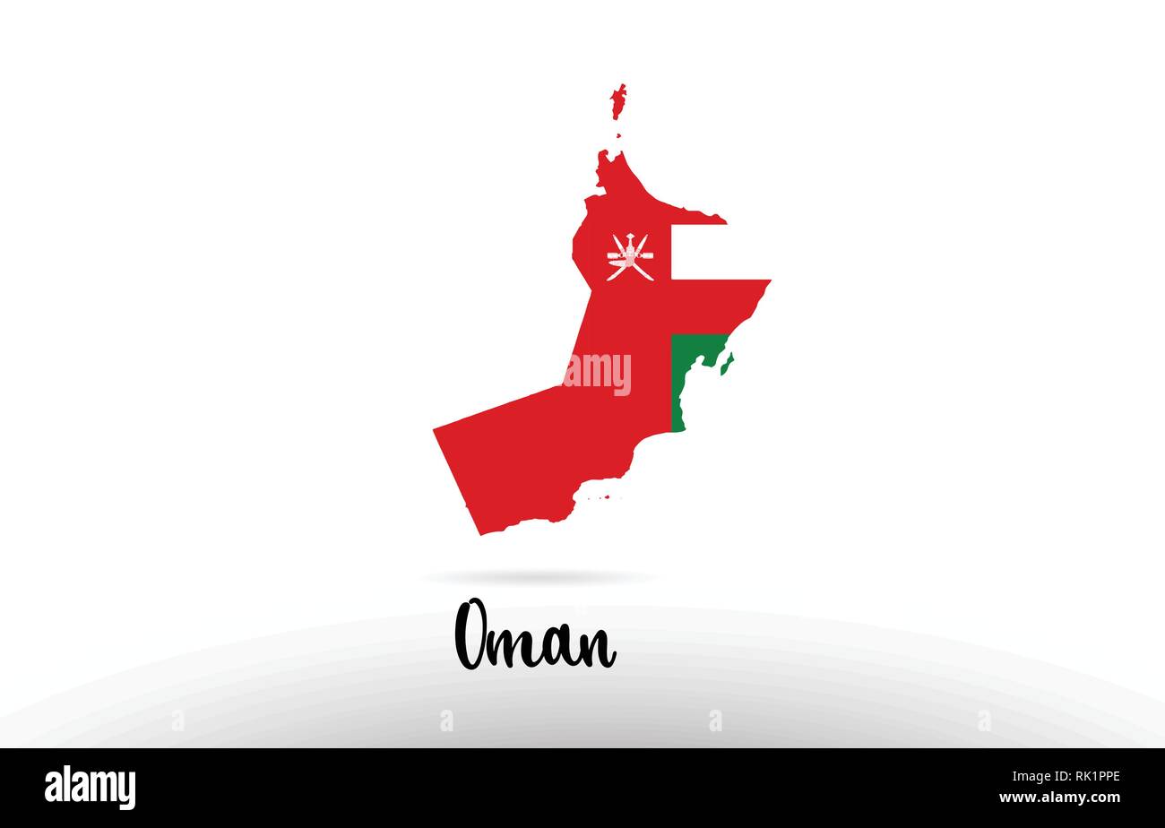 Oman country flag inside country border map design suitable for a logo icon design Stock Vector ...