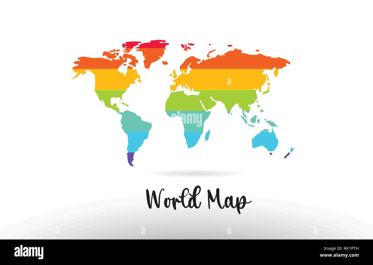World Map country flag inside country border map design suitable for a ...