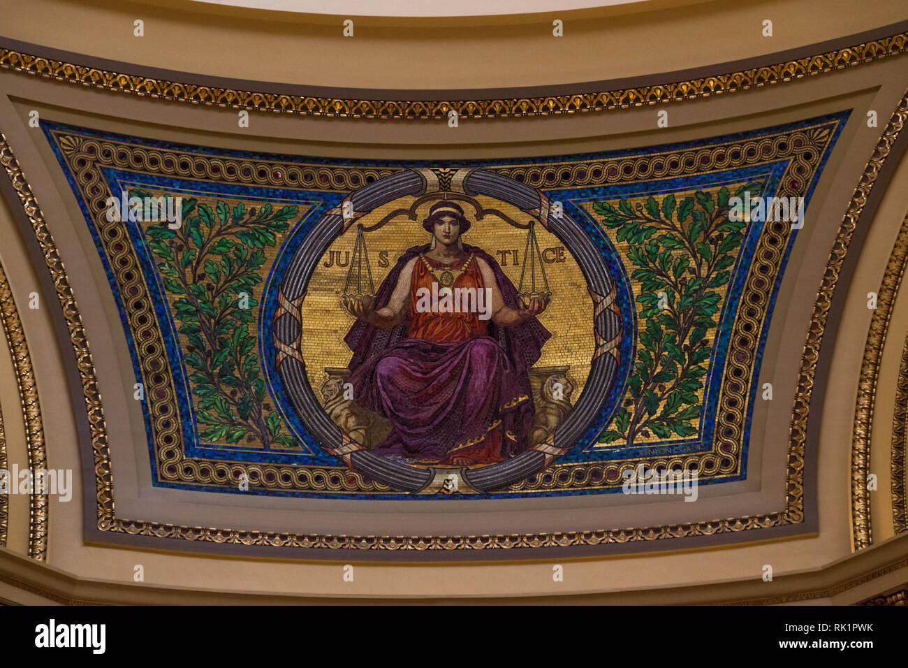 MADISON, WISCONSIN - May 10, 2014: A mosaic tile artwork representing ...