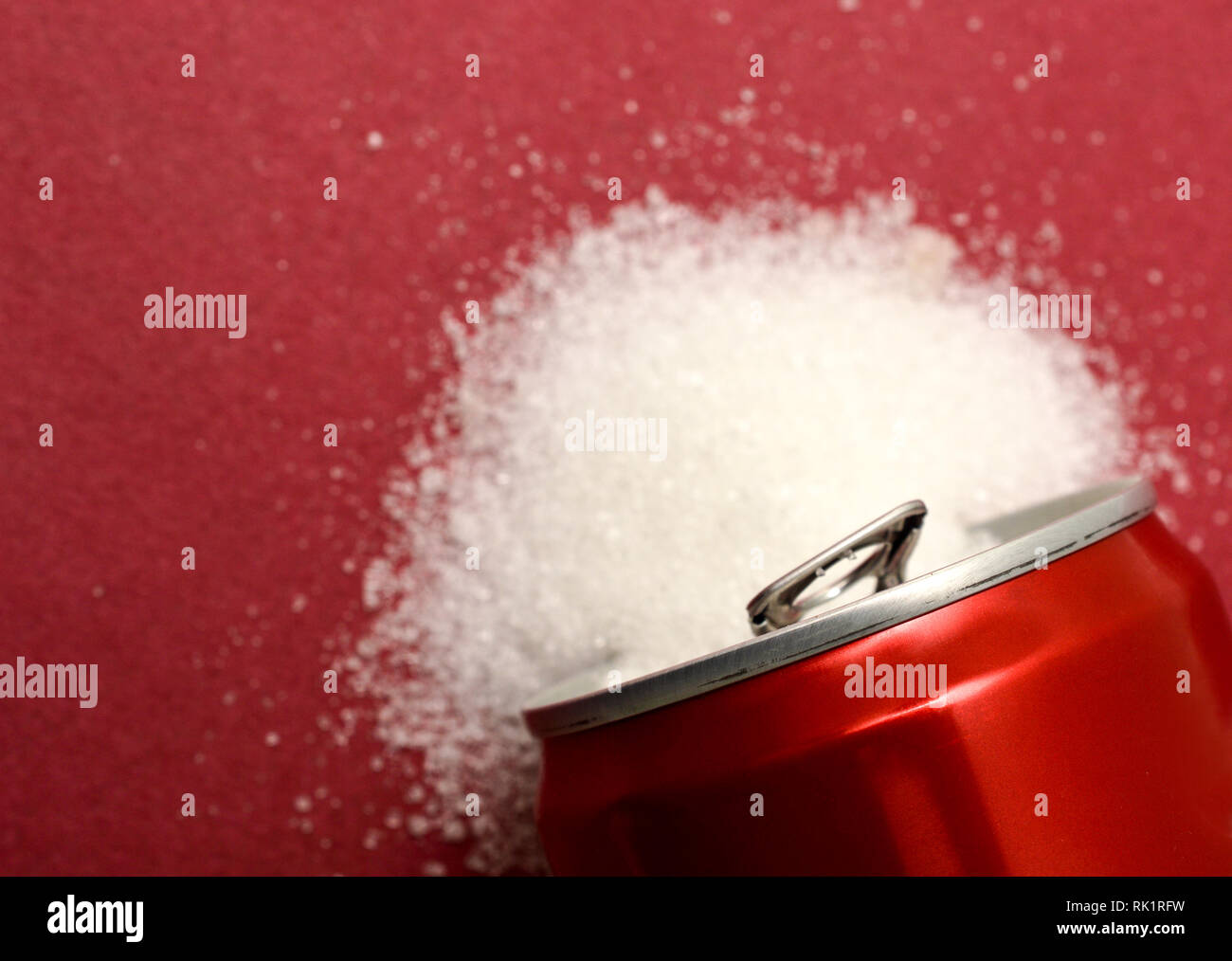 sugar pouring out from alluminium can, health concept, image Stock ...