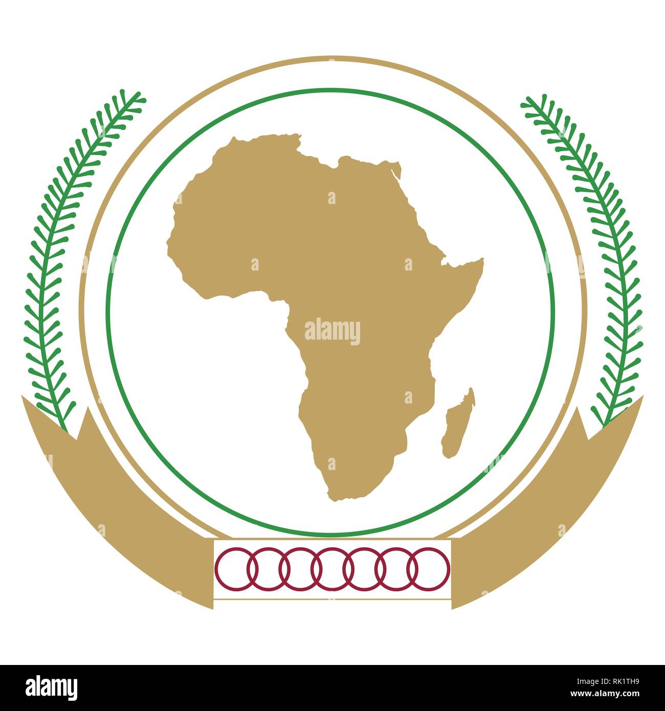 Vector illustration African Union emblem icon isolated on white ...