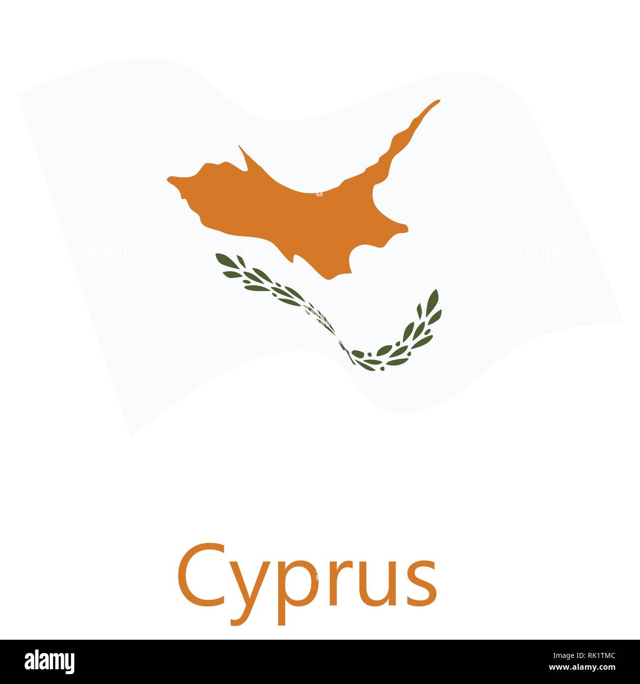 Vector illustration waving flag of Cyprus icon. Cyprus flag button ...