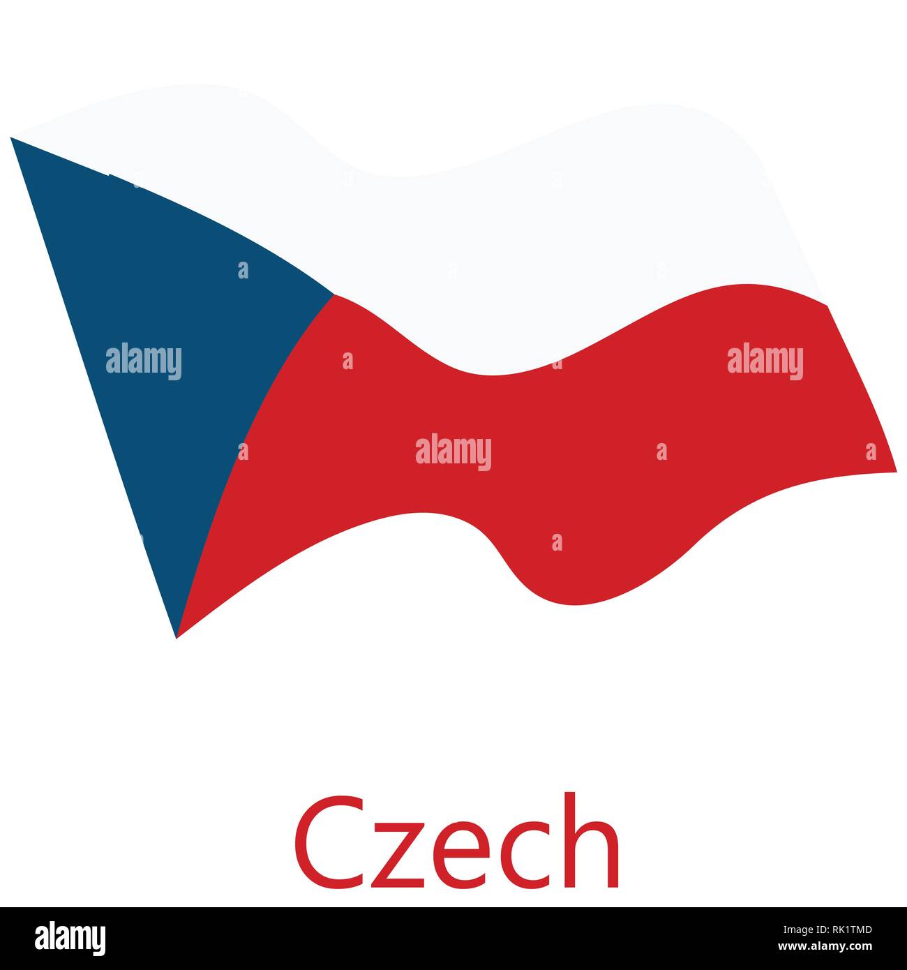 Vector illustration waving flag of Czech icon. Czech flag button ...