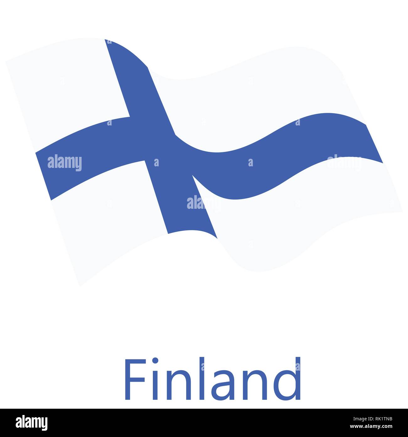 Vector illustration waving flag of Finland icon. Finland flag button ...