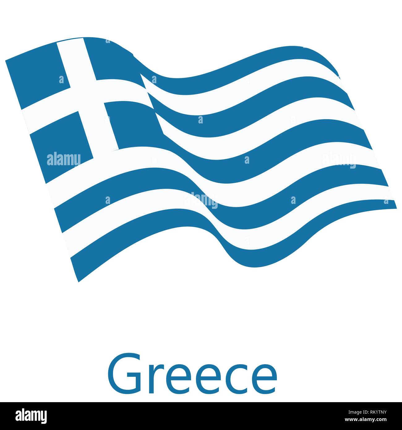 Vector illustration waving flag of Greece icon. Greece flag button ...