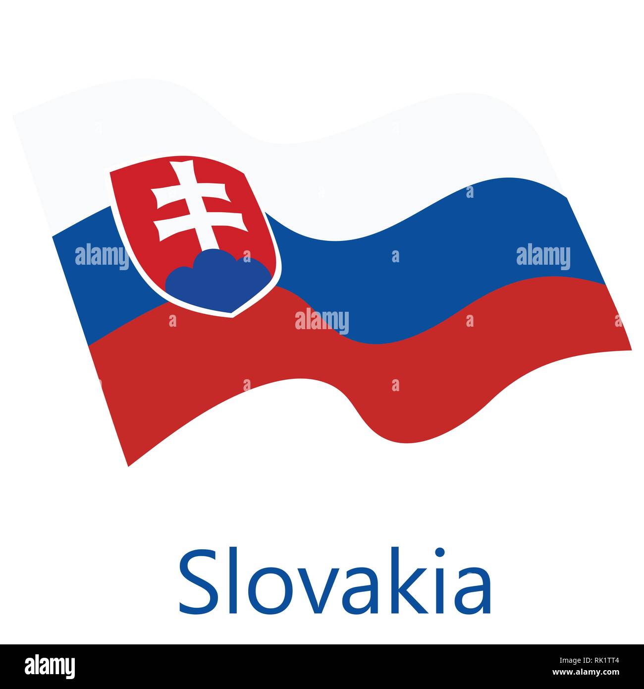 Vector illustration waving flag of Slovakia icon. Slovakia flag button ...