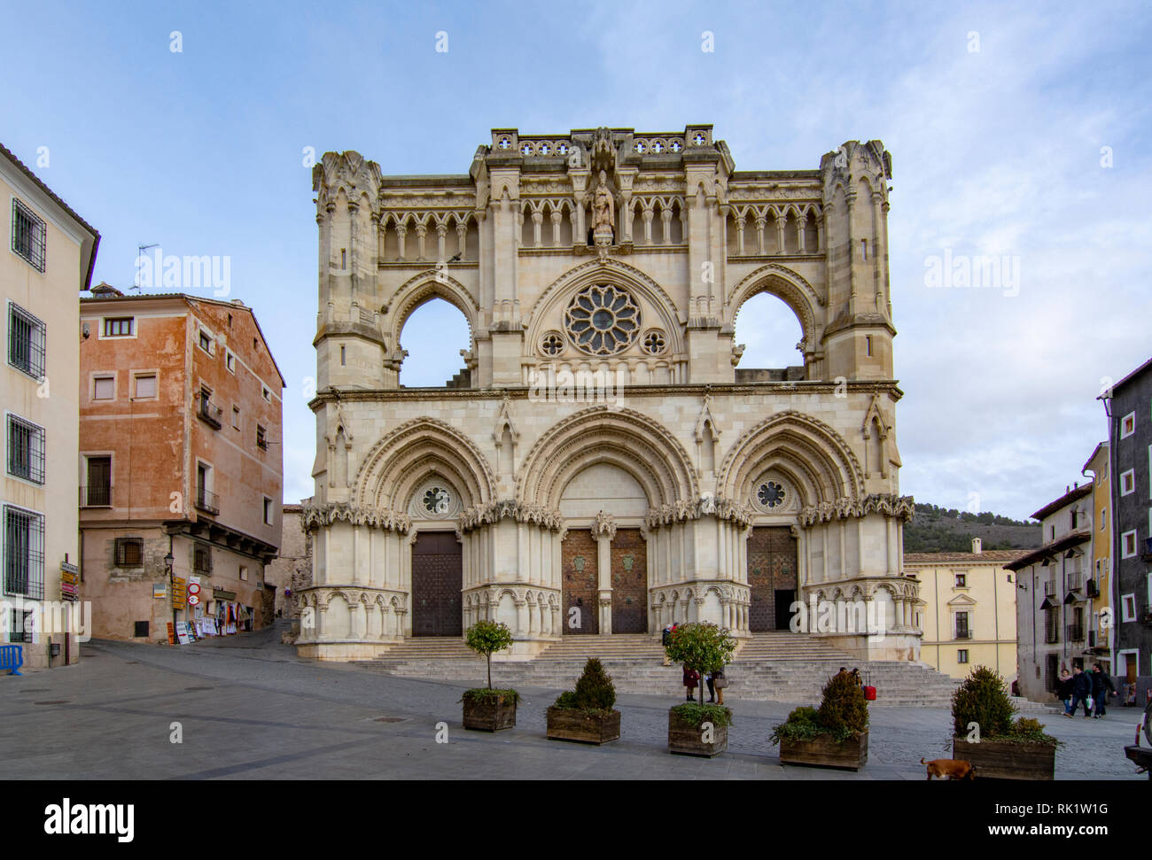 Cuenca, Spain, February 2017: The gothic cathedral of Cuenca in Spain ...