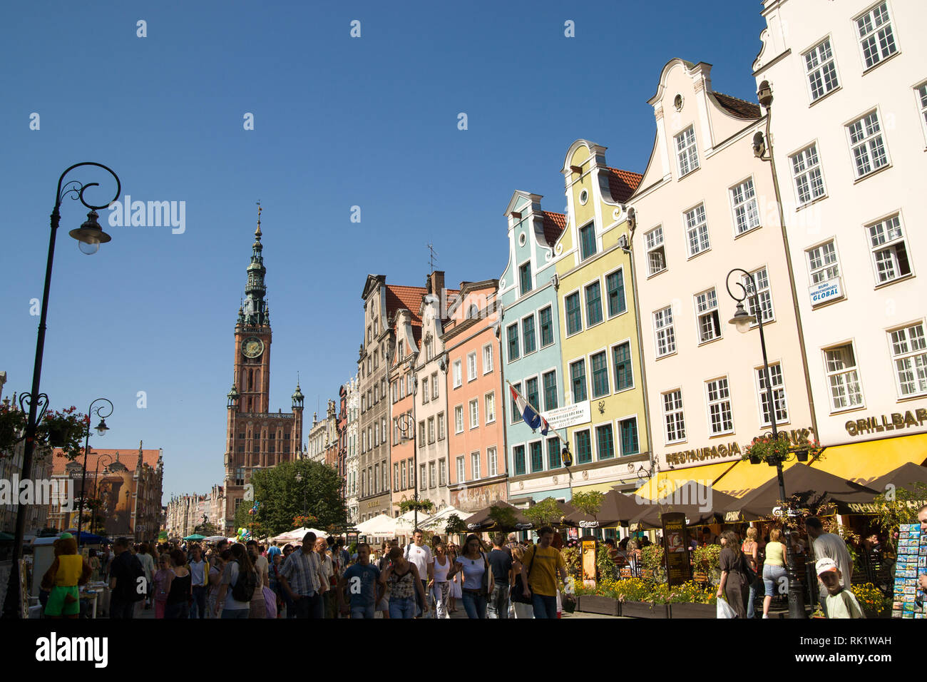 Gdansk, Poland; Dlugi Targ (Long Market) and Old Town Hall. Gdansk was ...