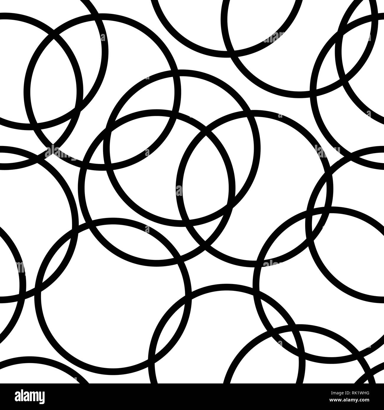 Vector seamless pattern monochrome with geometry circles. Background ...