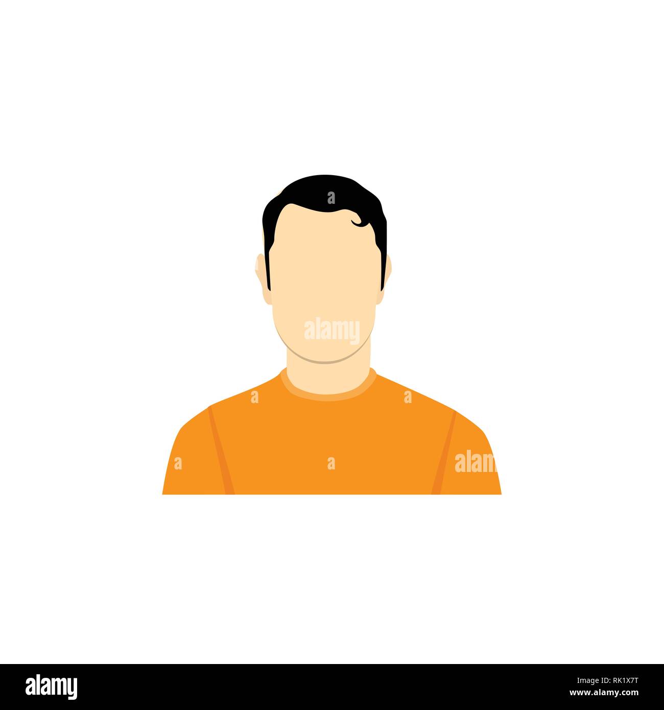 Vector illustration male, man avatar profile icon in orange sport ...