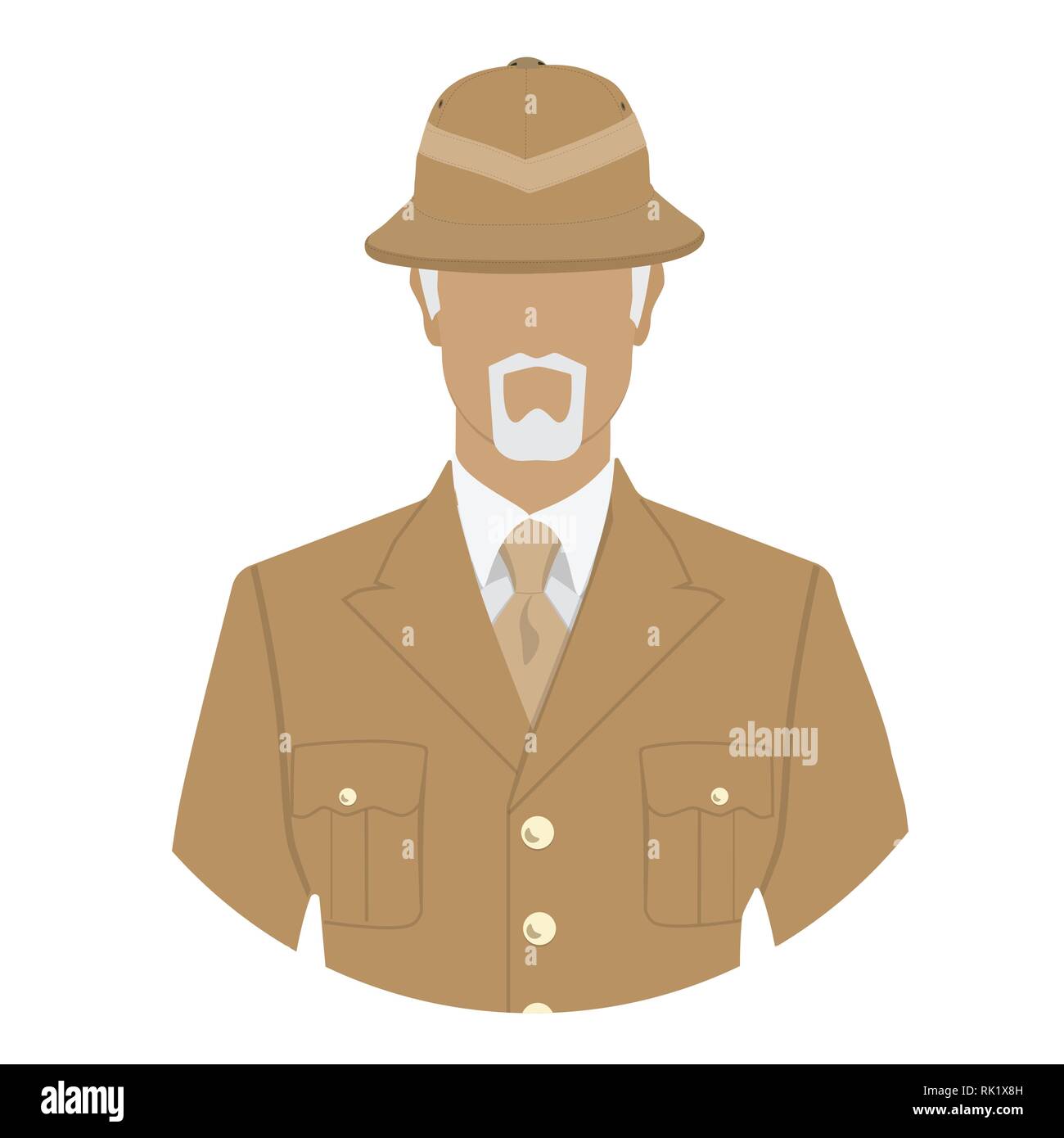 Vector illustration adventurer, archeologist or explorer character ...