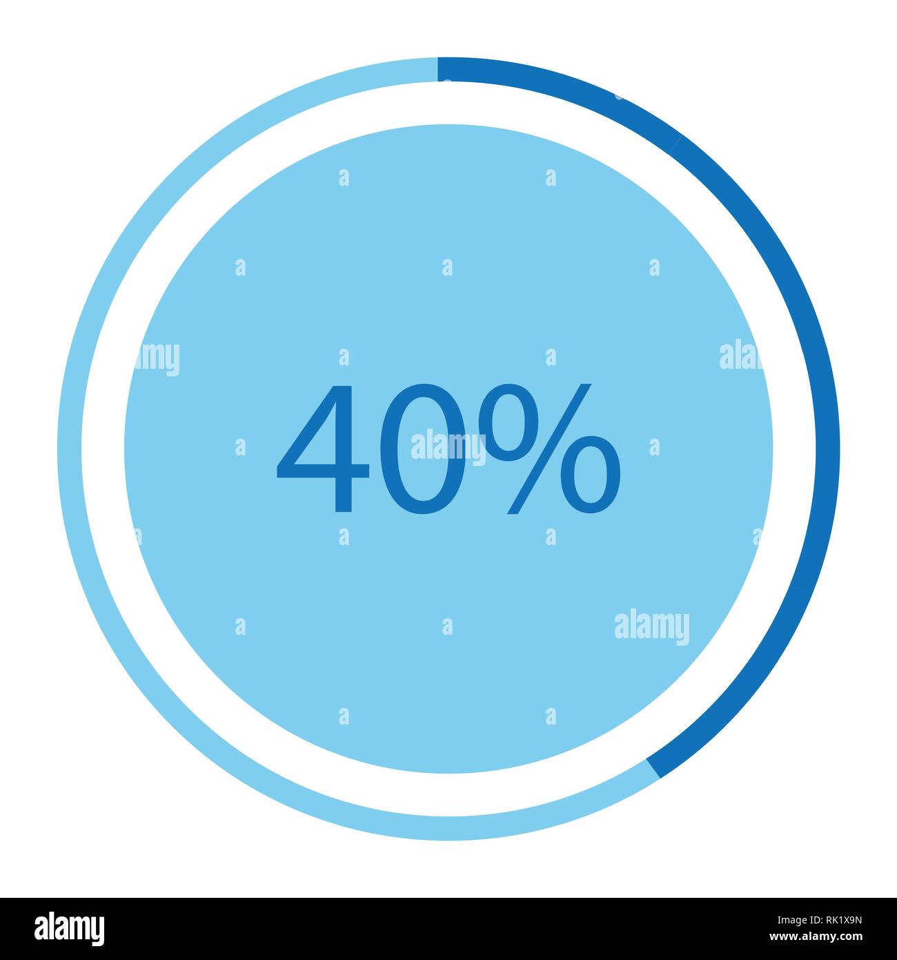 Vector illustration blue round, circle pie graph, chart with percentage ...