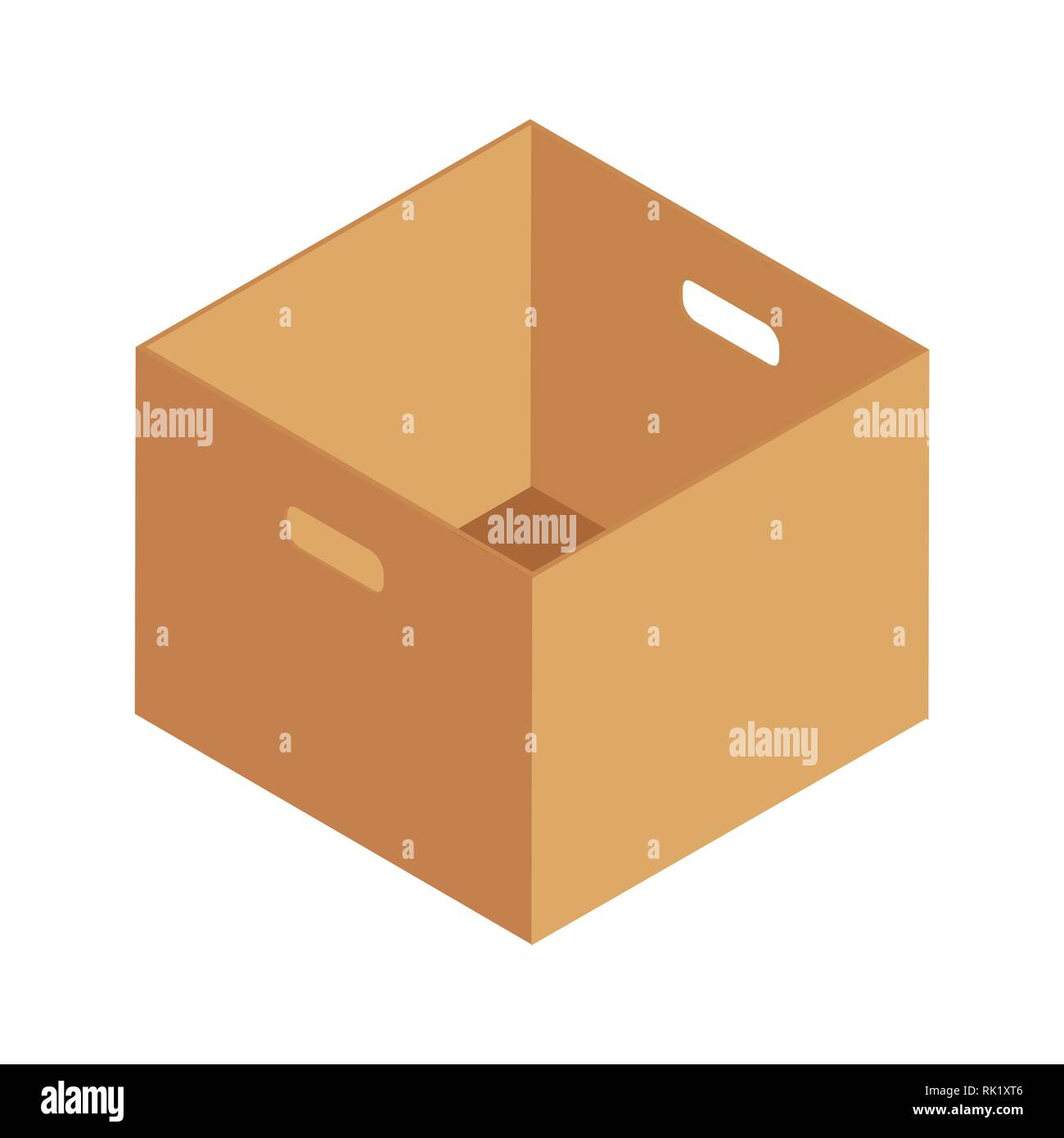 Vector illustration brown open box with handles icon Stock Vector Image ...