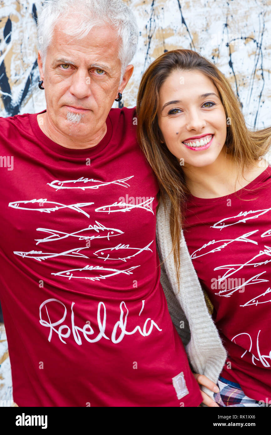 Two people posing Stock Photo - Alamy