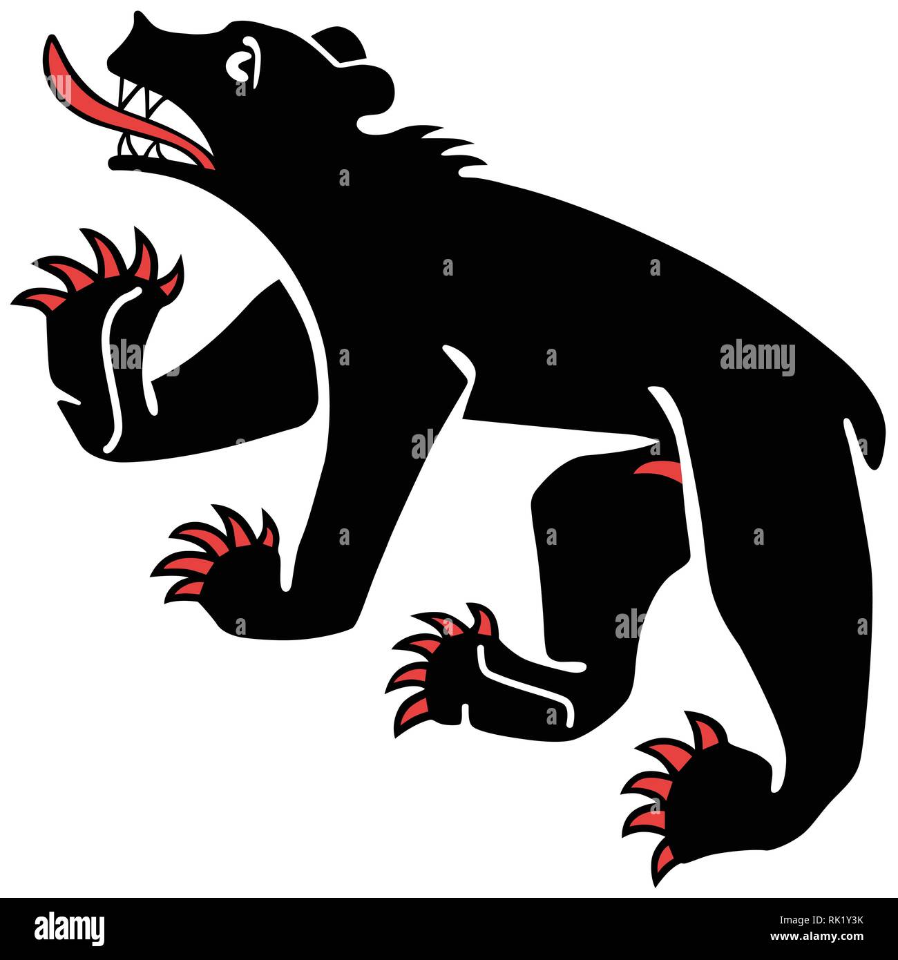Bern or Berne city of Switzerland vector flag heraldic bear Stock ...