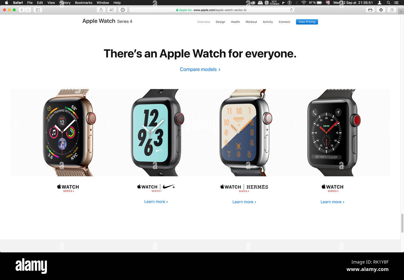 London, United Kingdom - September 12, 2018: Comparing Apple Watch ...