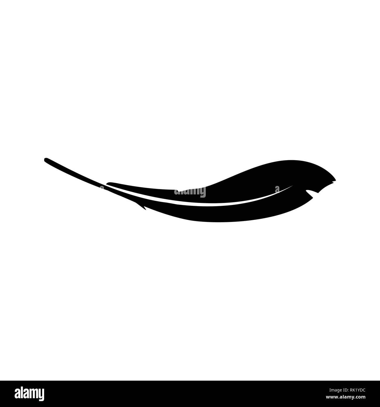 Vector icon feather isolated on white background Stock Vector Image ...
