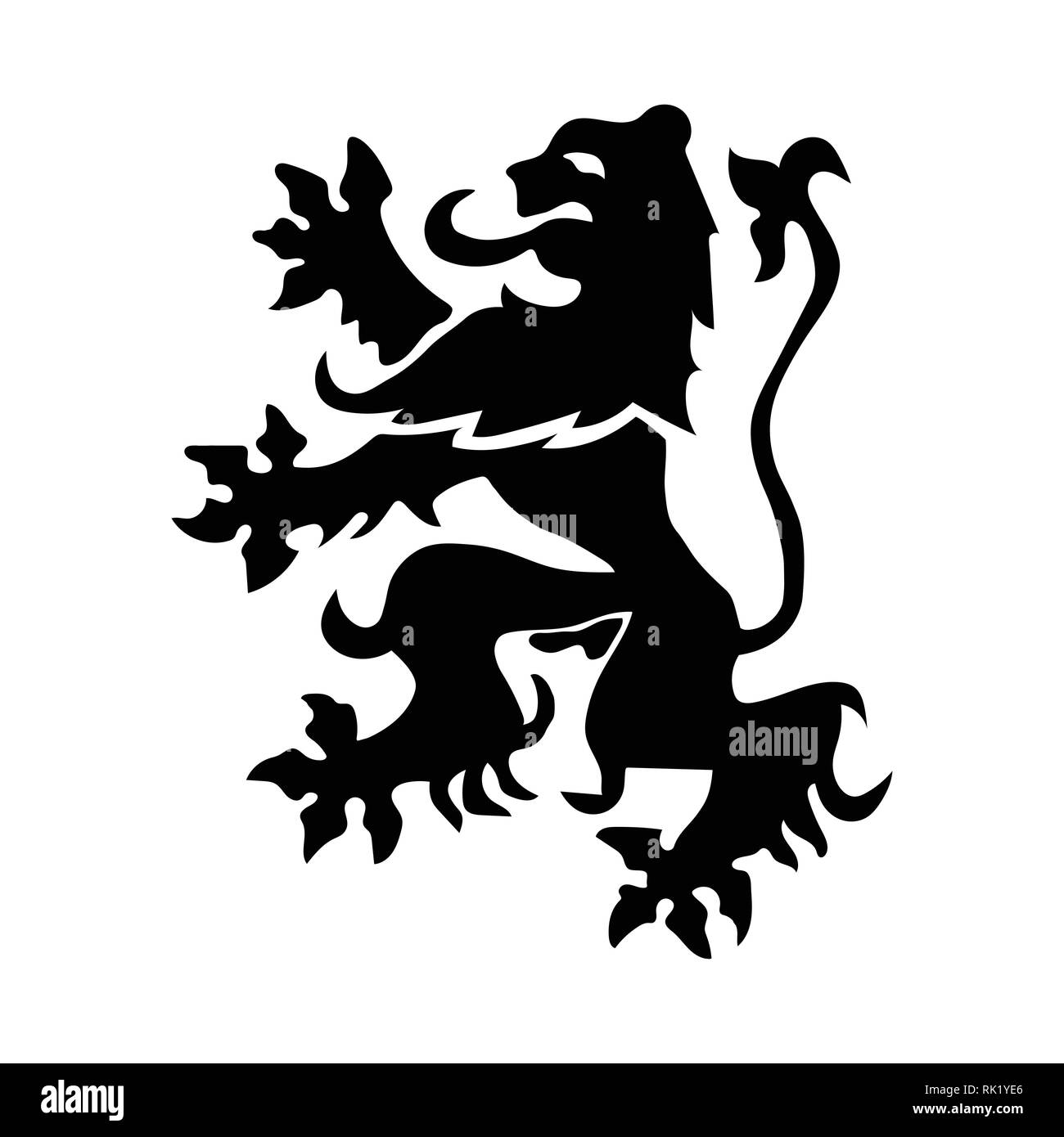 Heraldic lion vector isolated on white background Stock Vector Image ...