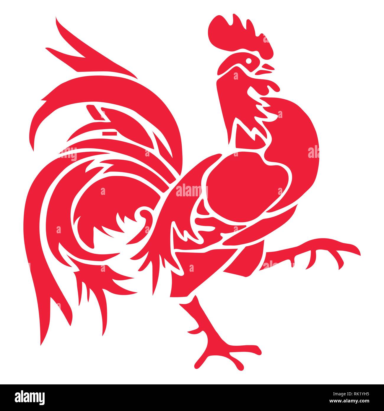 Belgian state Walloon Brabant red rooster heraldic element Stock Vector ...
