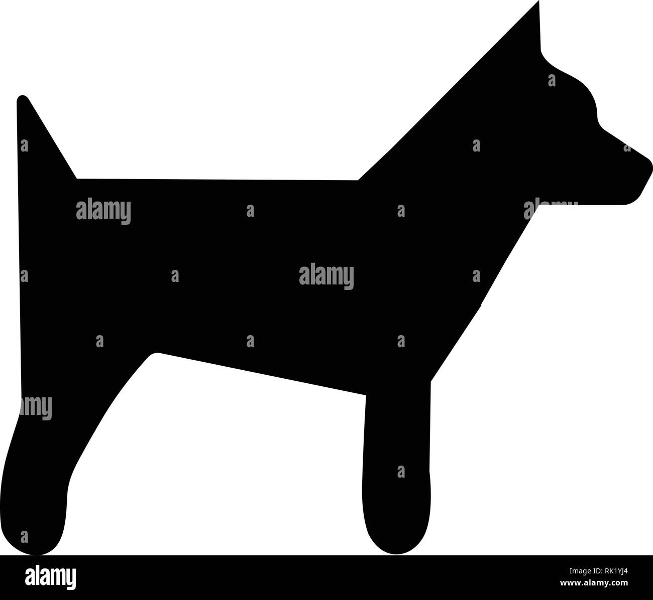 Dog black silhouette vector icon, pictogram Stock Vector Image & Art ...