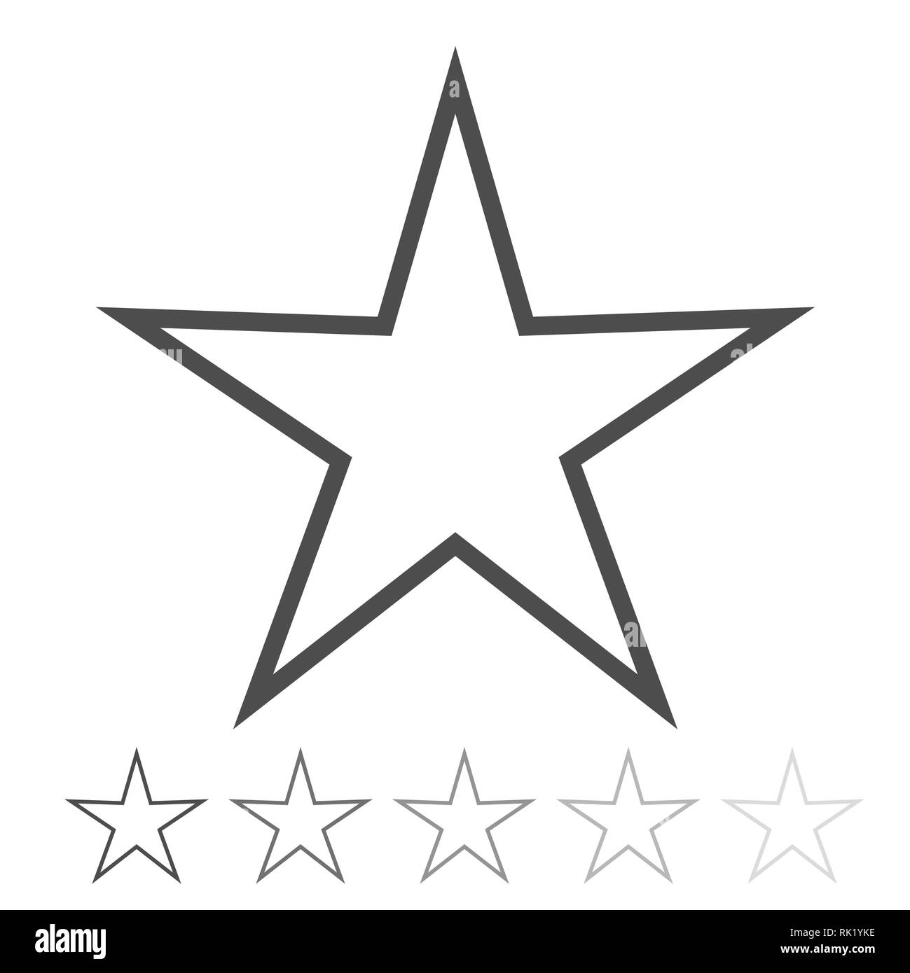 Isolated gray and black star icon, ranking mark. Modern simple favorite ...