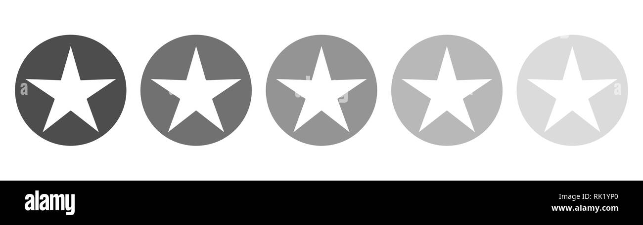 Isolated gray star icons in set, ranking mark. Modern simple favorite ...