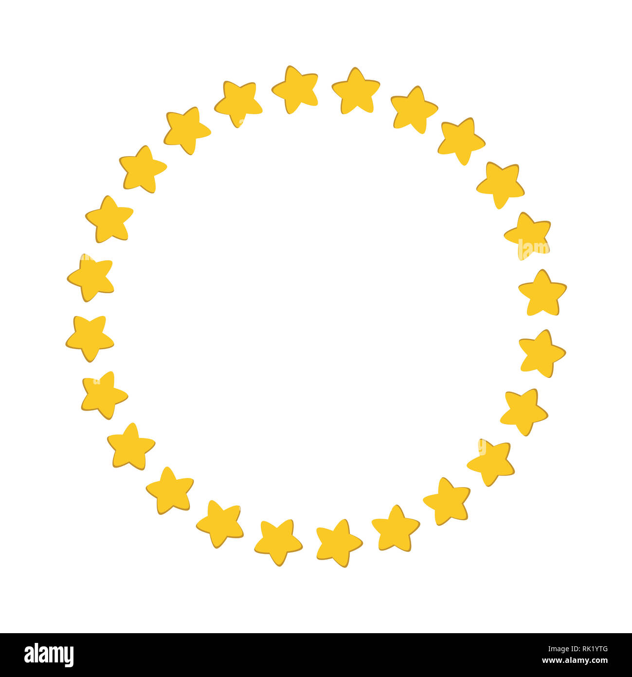 Star in circle shape. Starry border frame icon isolated on a white ...