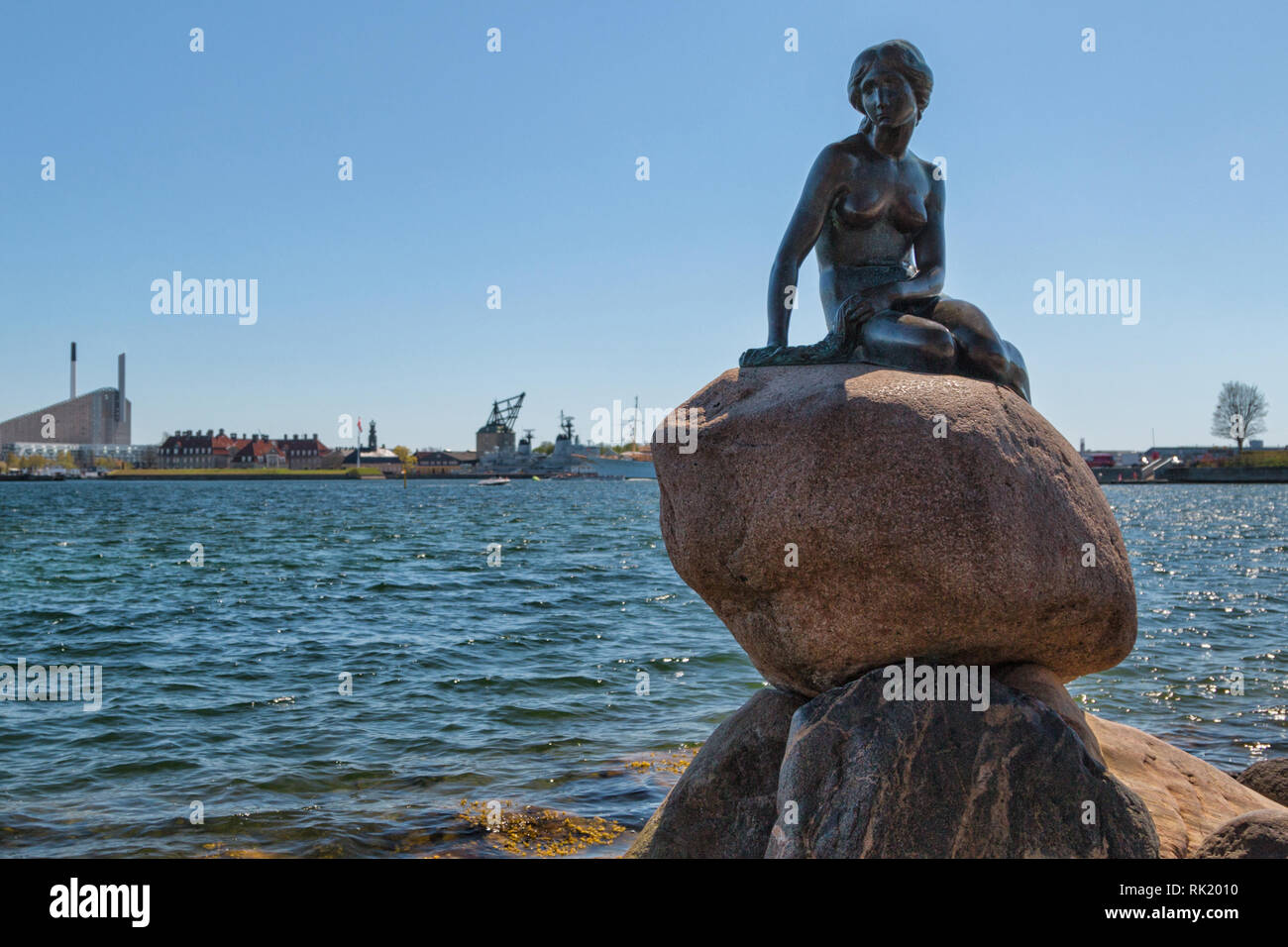 COPENHAGEN, DENMARK - APRIL 30, 2017: Monument of the Little Mermaid ...