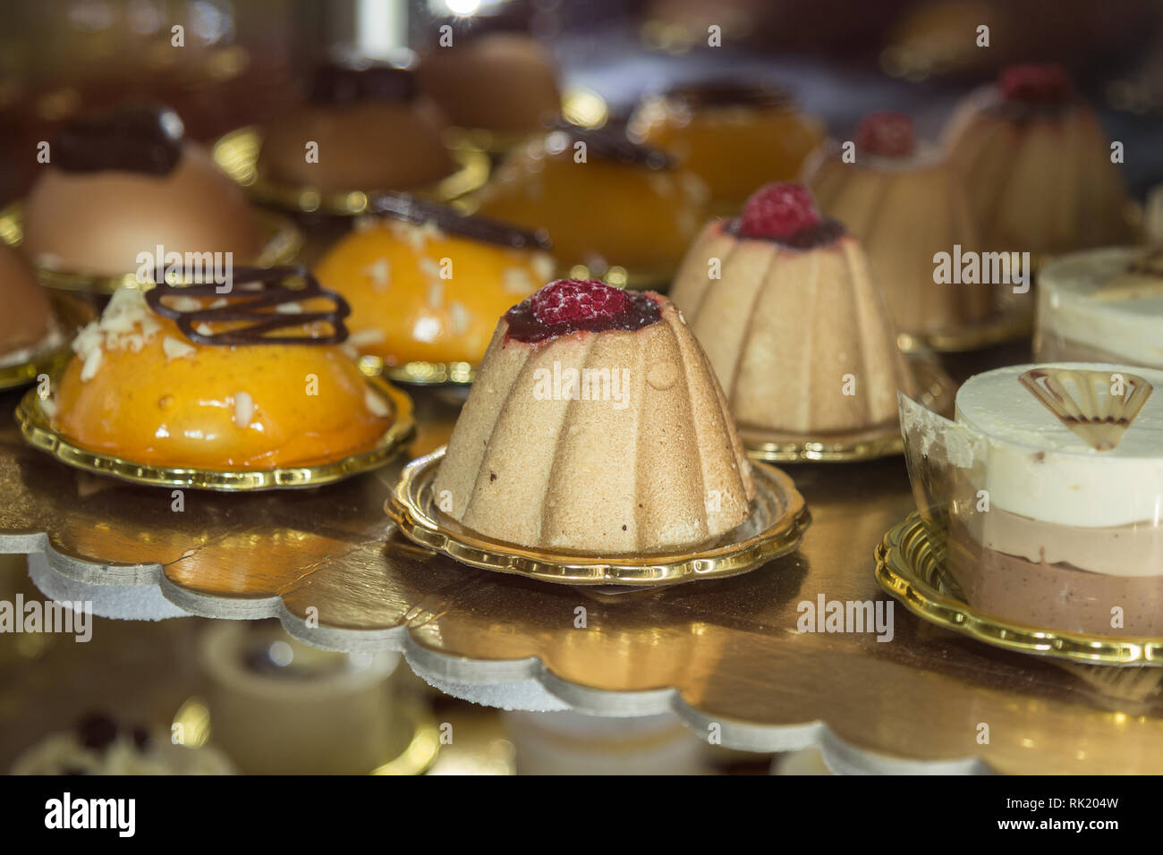 Several Types of Sweet Mousse and delicious Puddings Stock Photo - Alamy