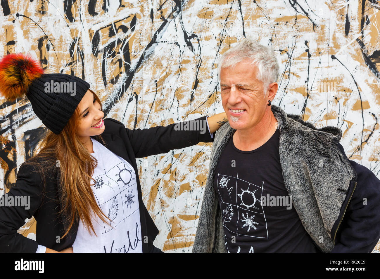 Two people posing Stock Photo - Alamy